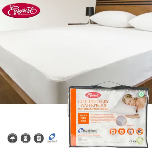 Cotton Terry Waterproof Mattress Protector by Easyrest Cotton Terry Waterproof Mattress Protector by Easyrest